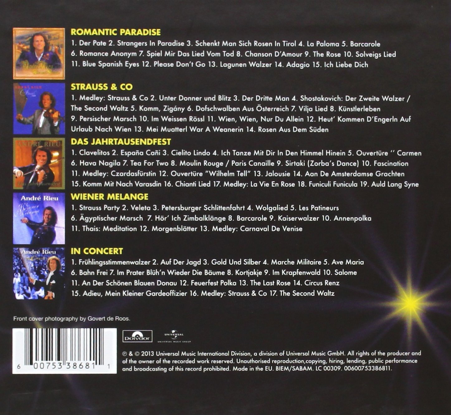 Andre Rieu Classic Album Selection : Back | CD Covers | Cover Century ...